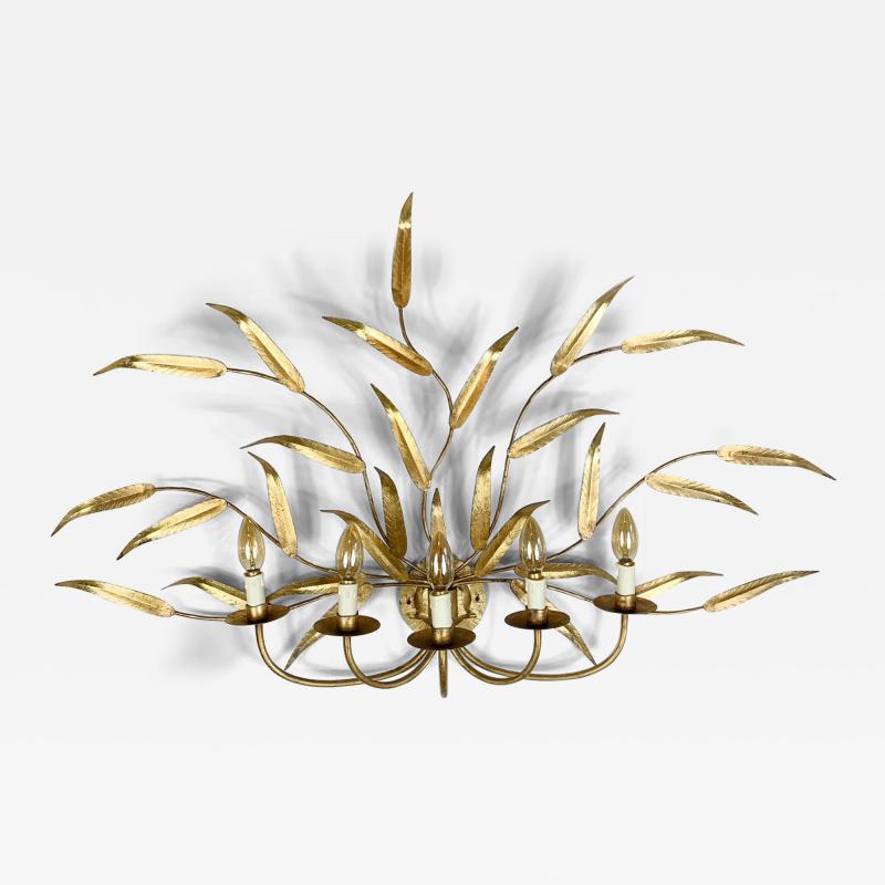 Ferro Art - Extraordinary Huge Ferro Art Gilt Leaf Wall Light