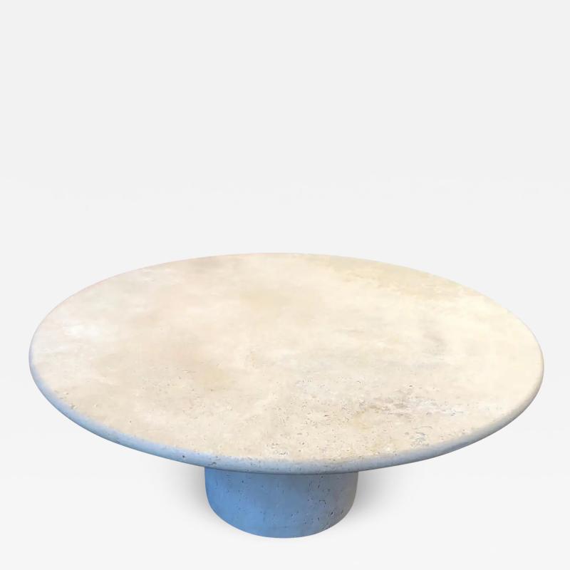 Le Lampade - Custom Round Roman Travertine Coffee Table by Le Lampade