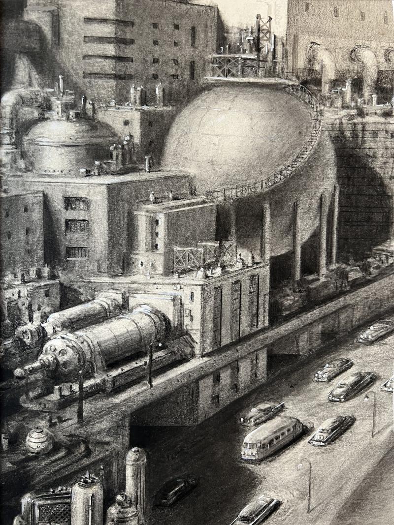 Alexander Leydenfrost - Mid-Century New York Skyline - Industrial Progress