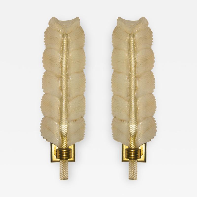 André Arbus - Veronese 1950s White and Gold Italian Glass Pair of ...