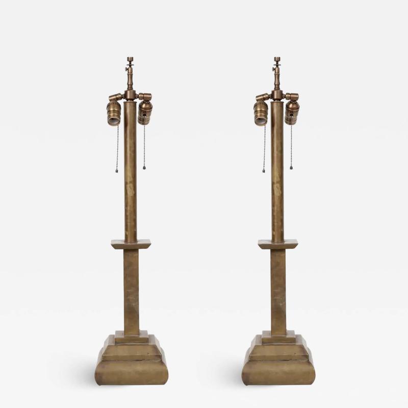 Donald Deskey - Donald Deskey Style Bronze Lamps