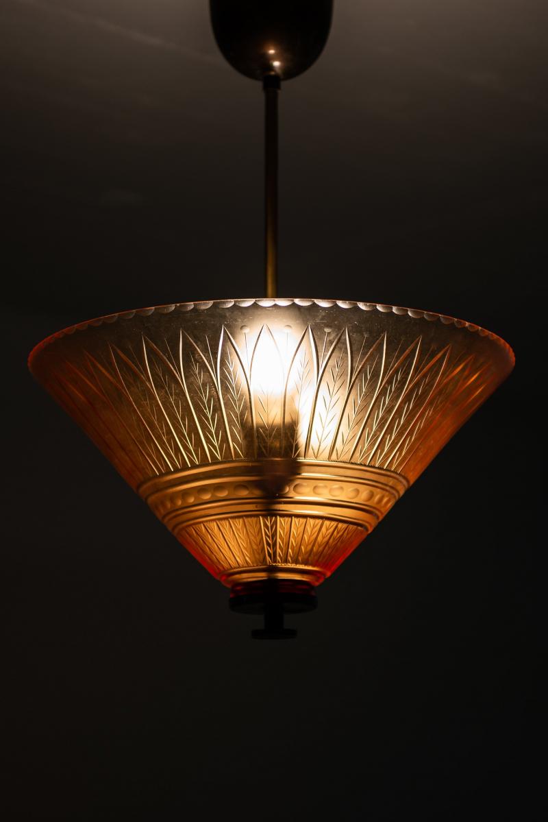Edward Hald - Ceiling Lamp Produced by Orrefors in Sweden