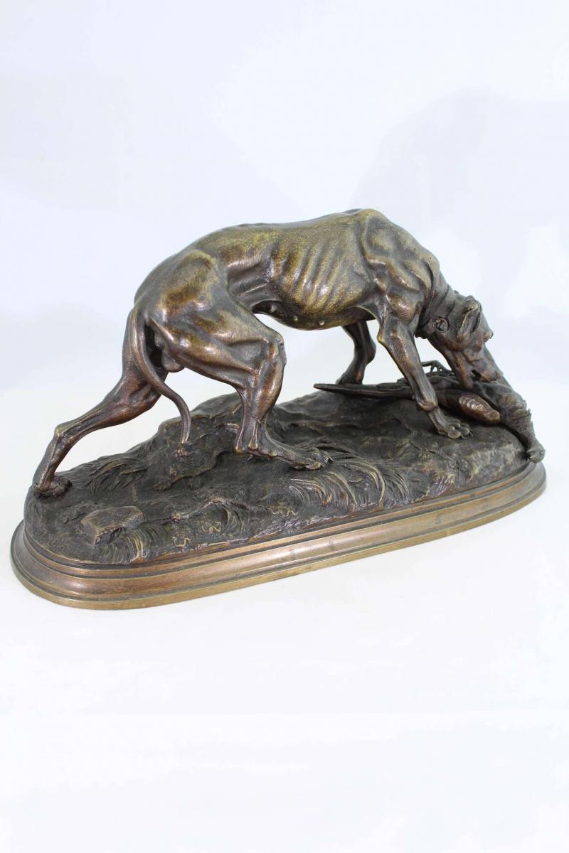 Jules Moigniez - Jules Moigniez Bronze Sculpture of a Pointer and ...