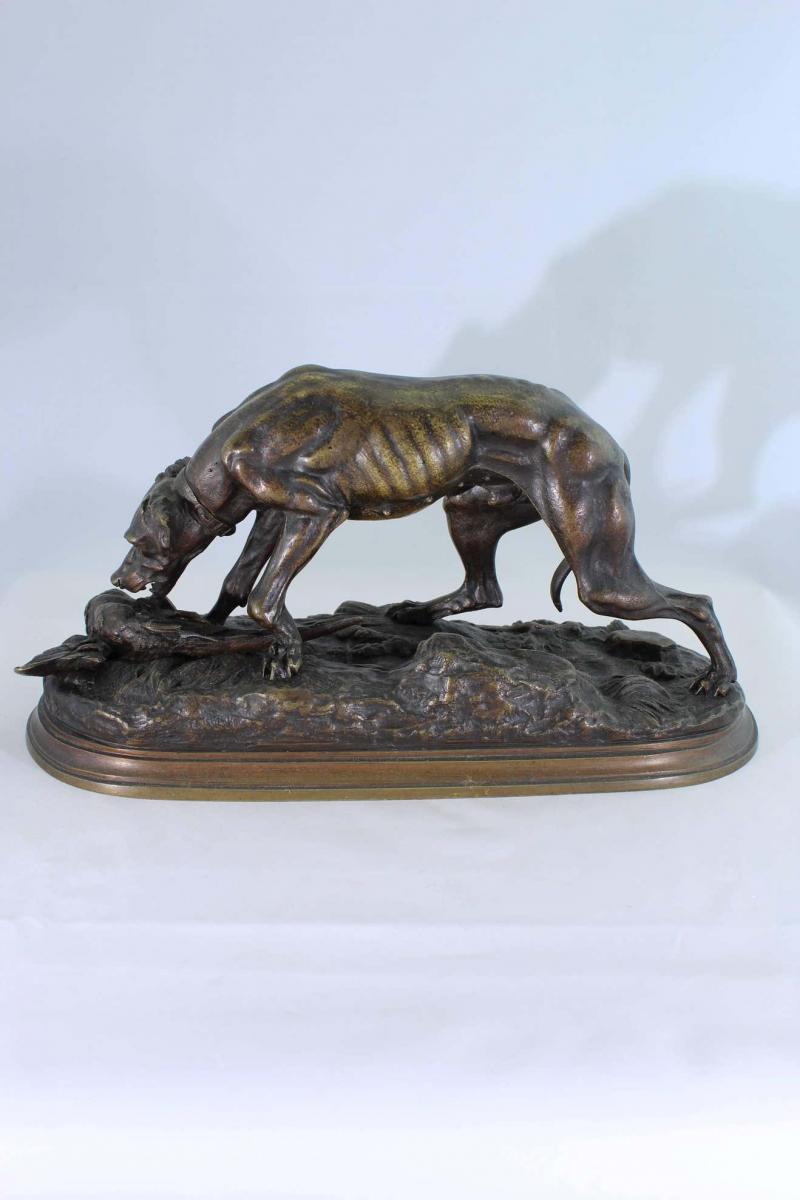 Jules Moigniez - Jules Moigniez Bronze Sculpture of a Pointer and ...