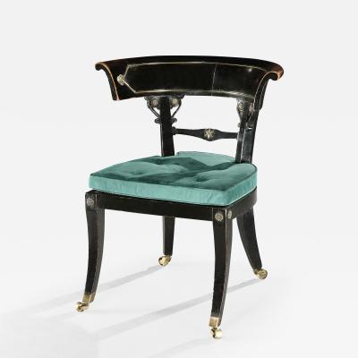 Thomas Hope - English Regency Period Ebonised Library Chair