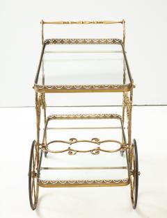 1950's Baroque Style Brass Bar Cart