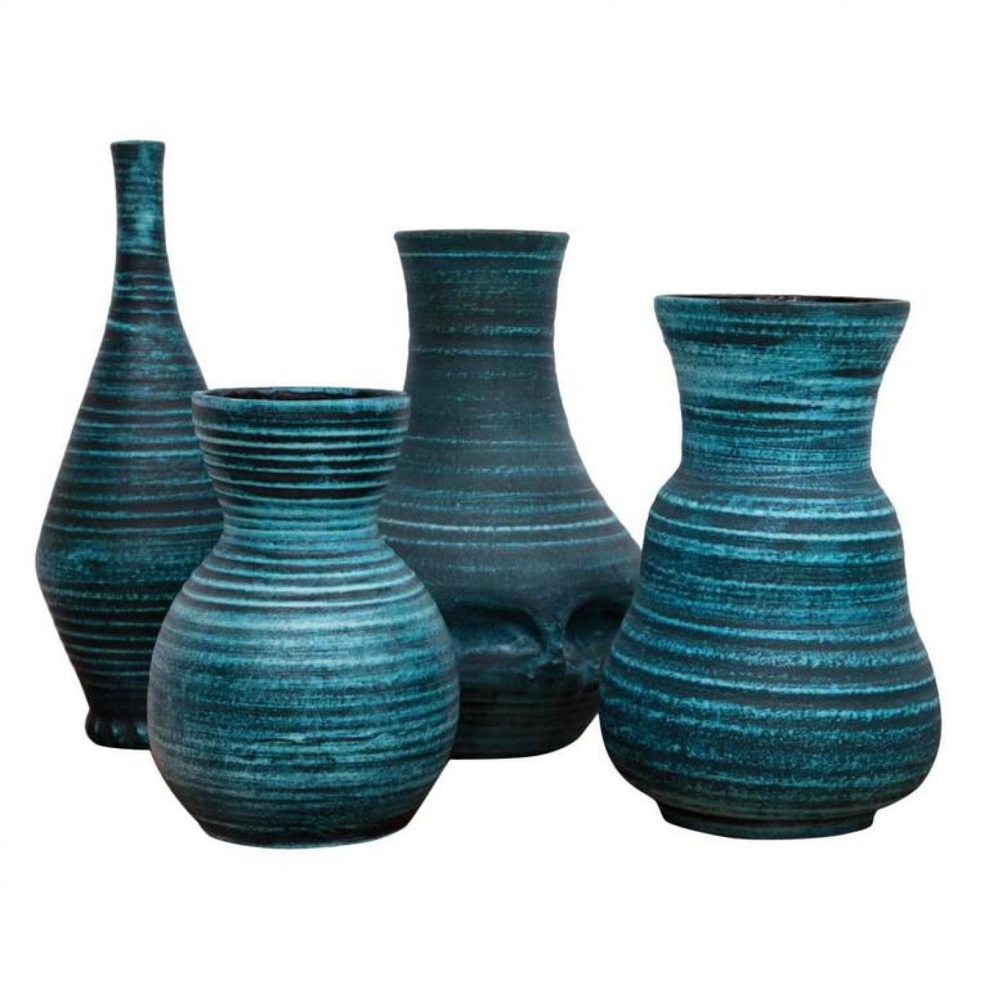 Accolay Pottery - Set of nine Blue Banded Ceramic Vases 'Gaulois' by ...