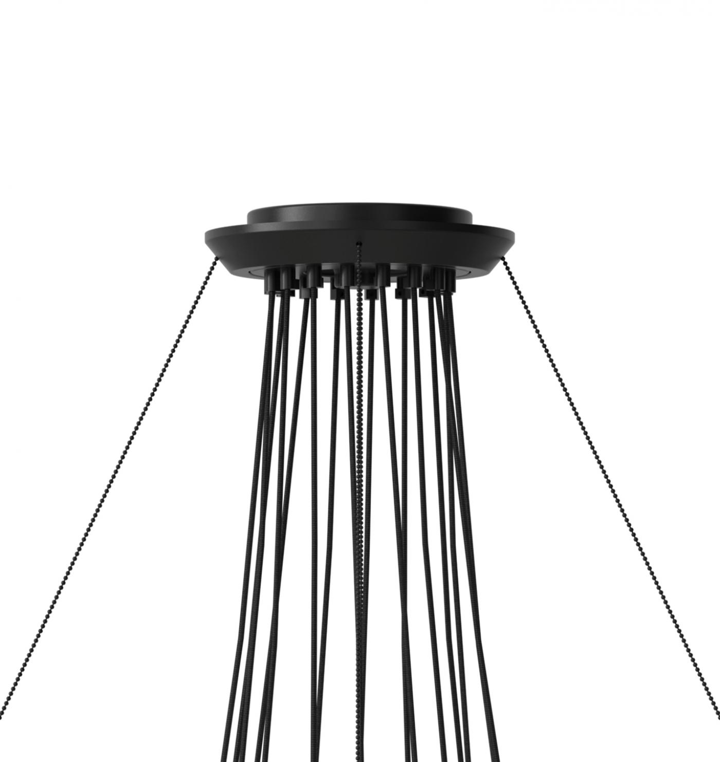 Astep - Monumental Gino Sarfatti Model 2109/16/20 Chandelier in Black