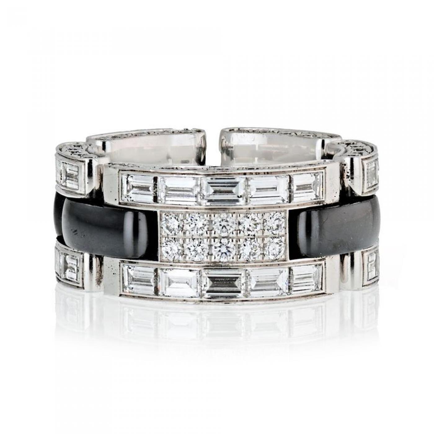 Chanel - CHANEL ULTRA 18K WHITE GOLD DIAMOND AND BLACK CERAMIC 4.13CTS RING