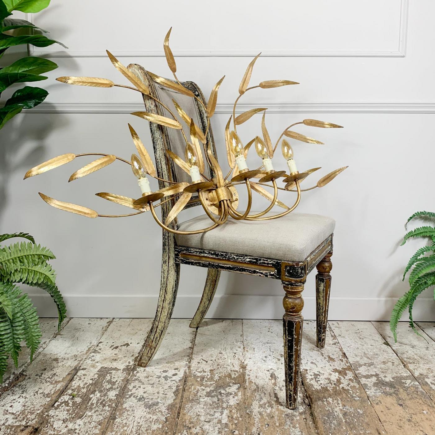 Ferro Art - Extraordinary Huge Ferro Art Gilt Leaf Wall Light