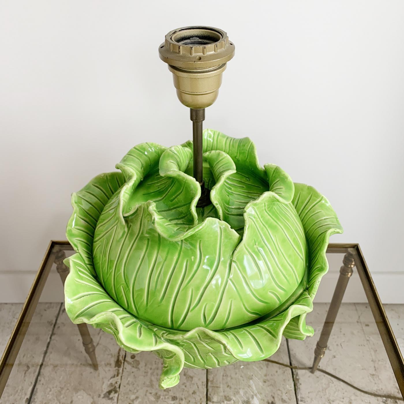 Jean Roger - Jean Roger Life Size Ceramic Lettuce Lamp Paris 1950's