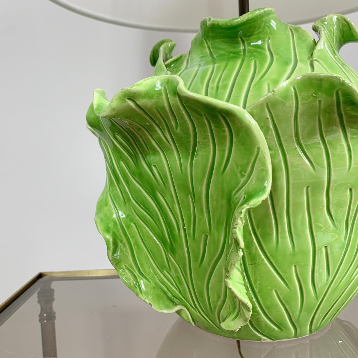 Jean Roger - Jean Roger Life Size Ceramic Lettuce Lamp Paris 1950's