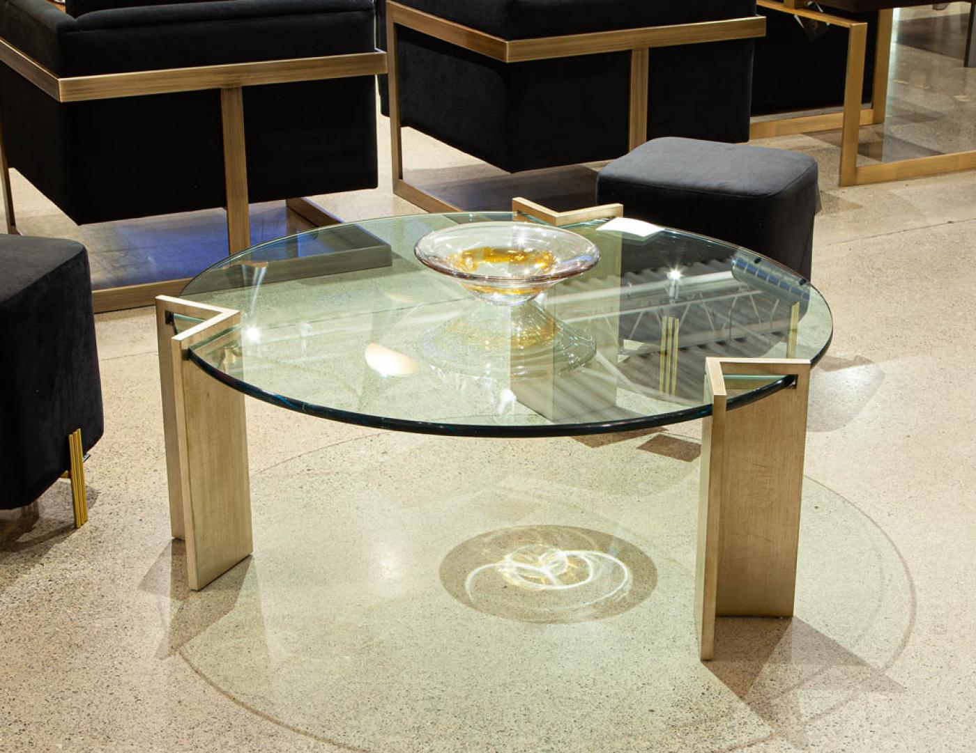 Pace Collection - Modern Round Metal and Glass Coffee Table by PACE ...