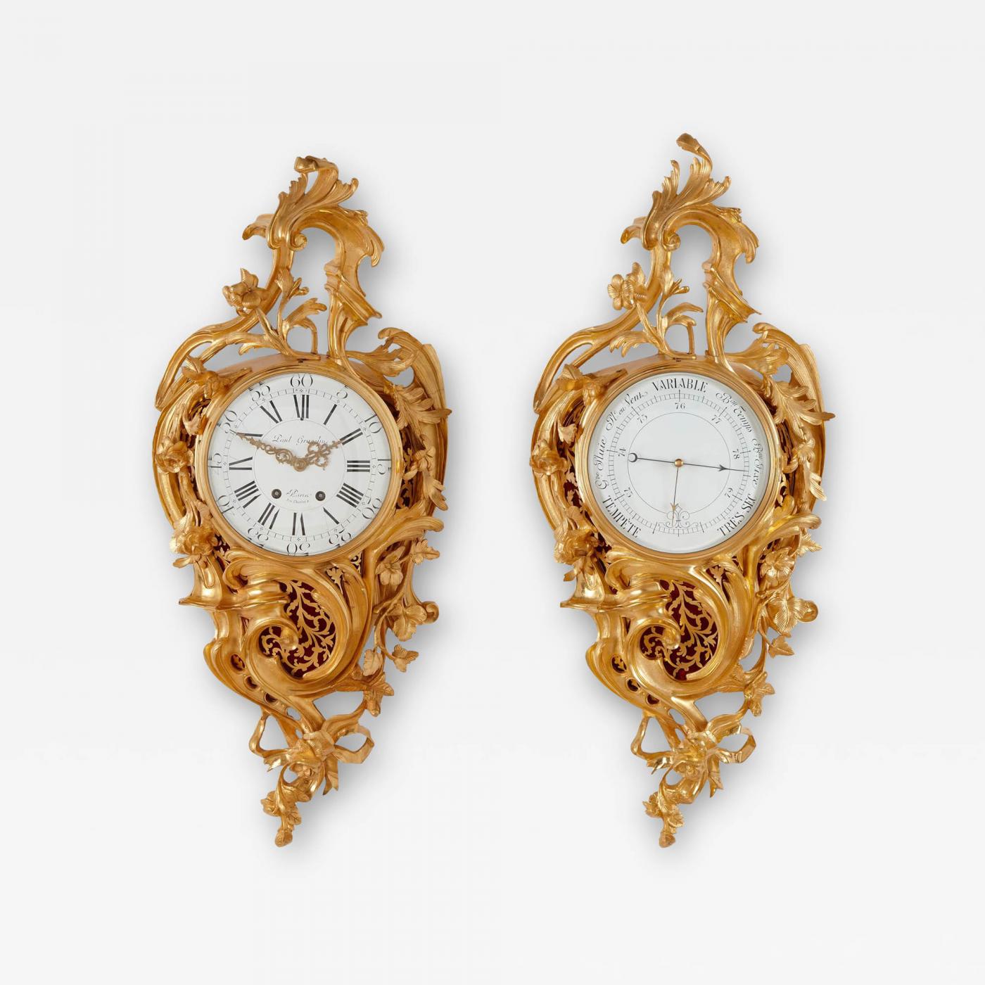 Paul Gravelin & Louis Marti et Cie - Louis XV Rococo style clock and ...