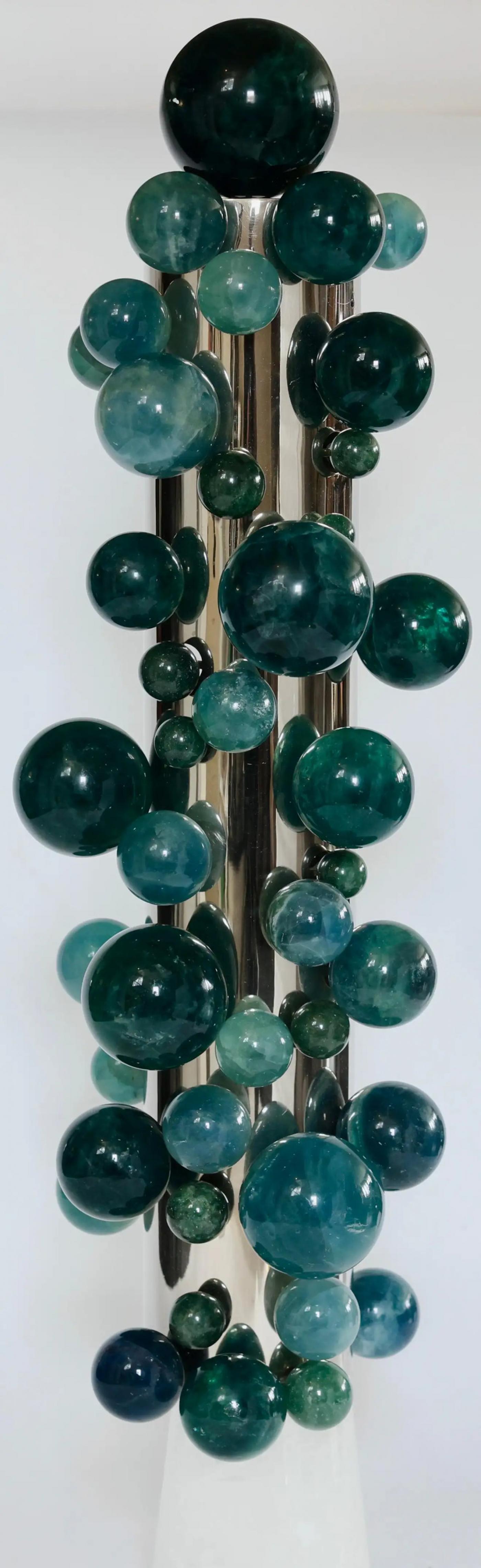 Phoenix Gallery Bespoke - Green Quartz Bubble Sconces by Phoenix