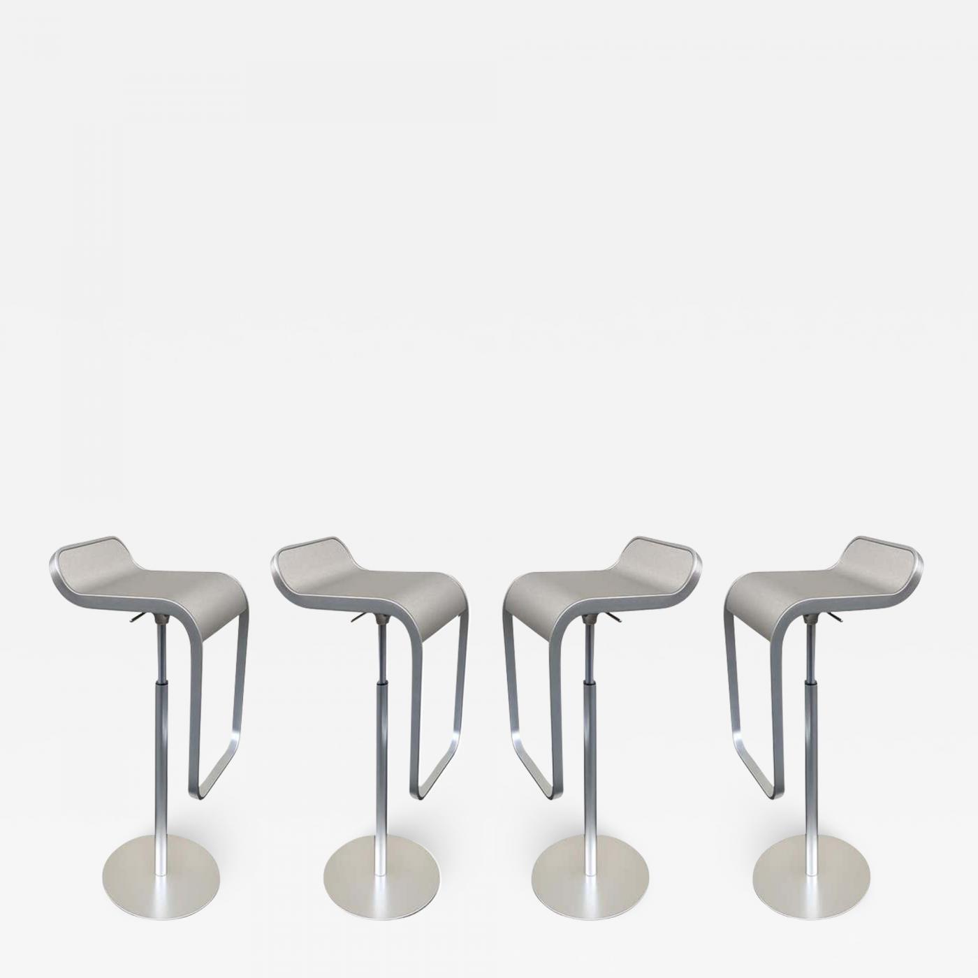 SHIN AZUMI - Shin & Tomoko Azumi LaPalma Lem Piston Barstool Brushed Stainless Steel