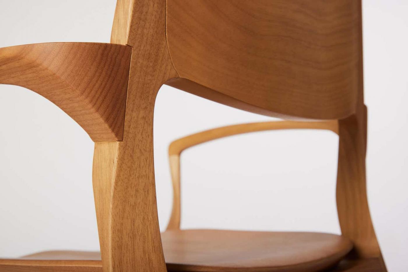 SIMONINI© - Post-Modern style Aurora chair in solid wood with wooden ...