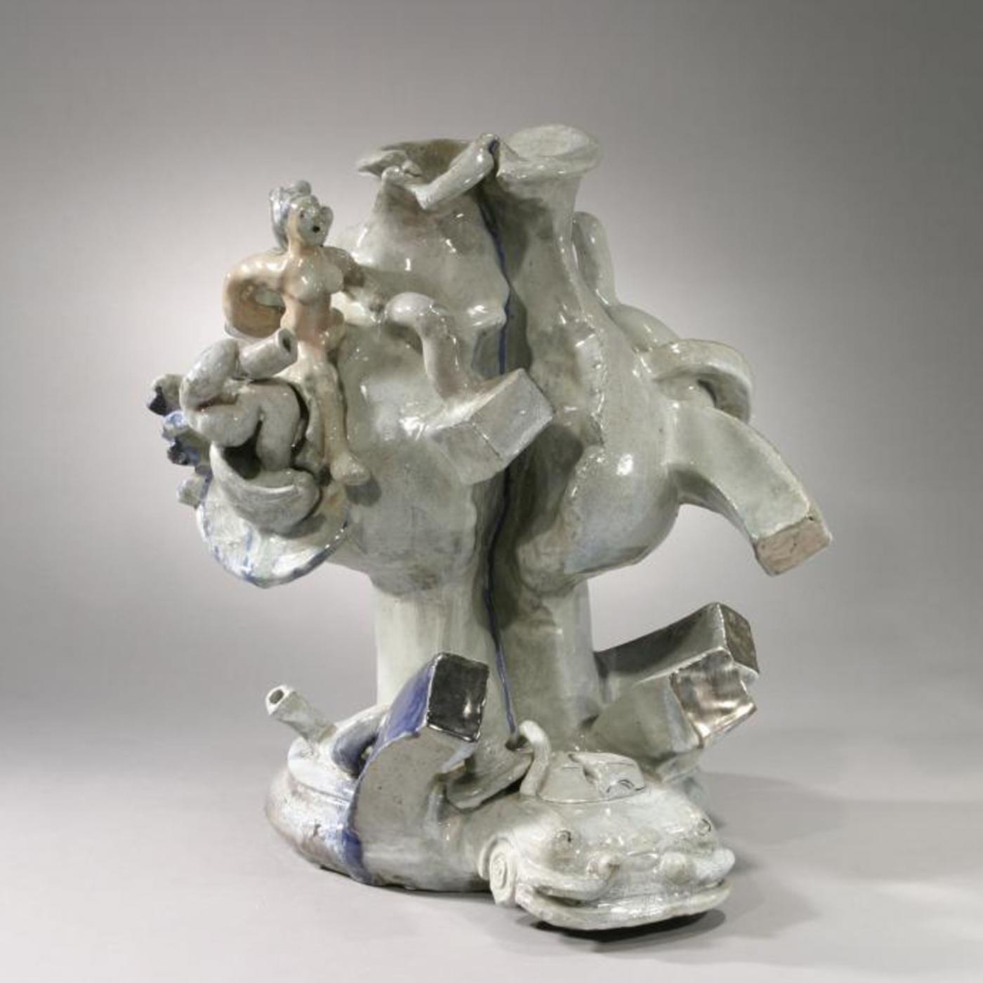 Viola Frey - Early Viola Frey Sculpture "Centennial Grey", c. 1976