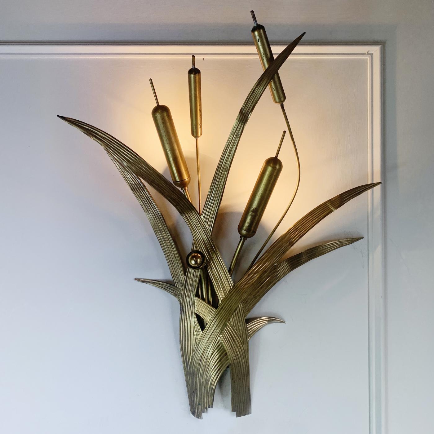 1970's Italian Bulrush Wall Light