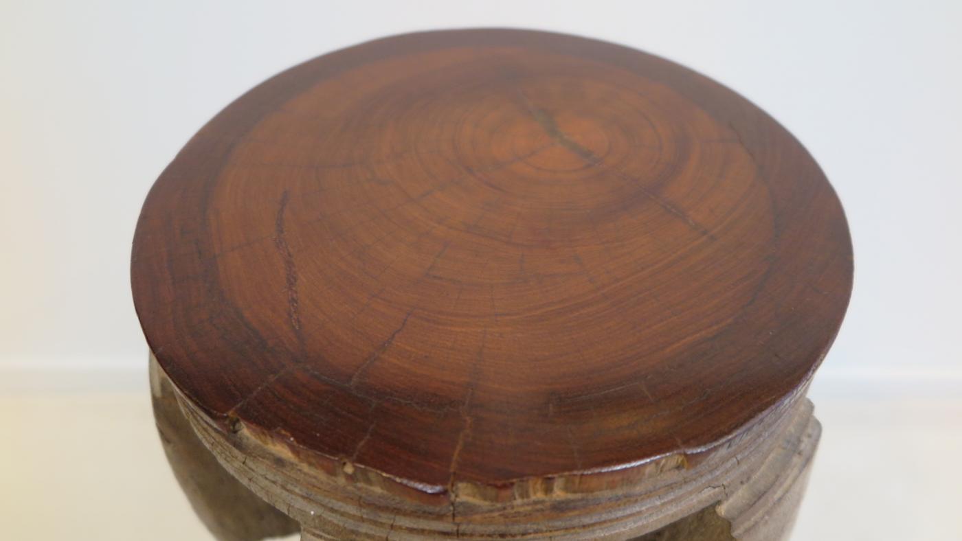 19th Century Sugar Cane Press Cog Side Table