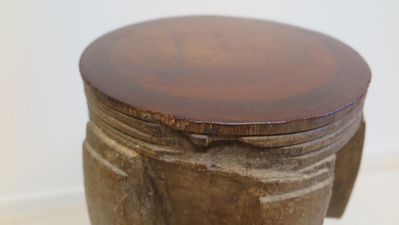 19th Century Sugar Cane Press Cog Side Table