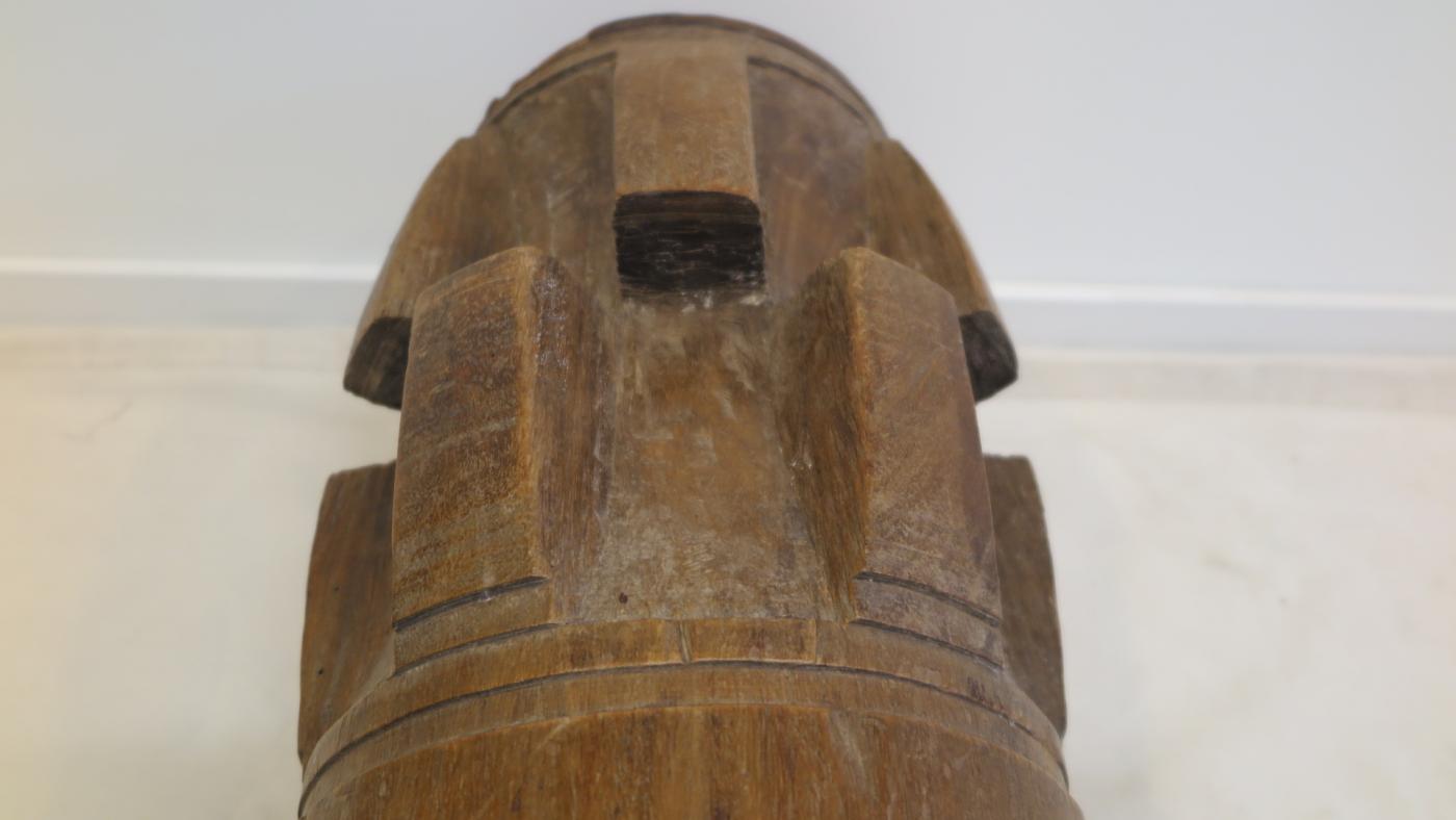 19th Century Sugar Cane Press Cog Side Table