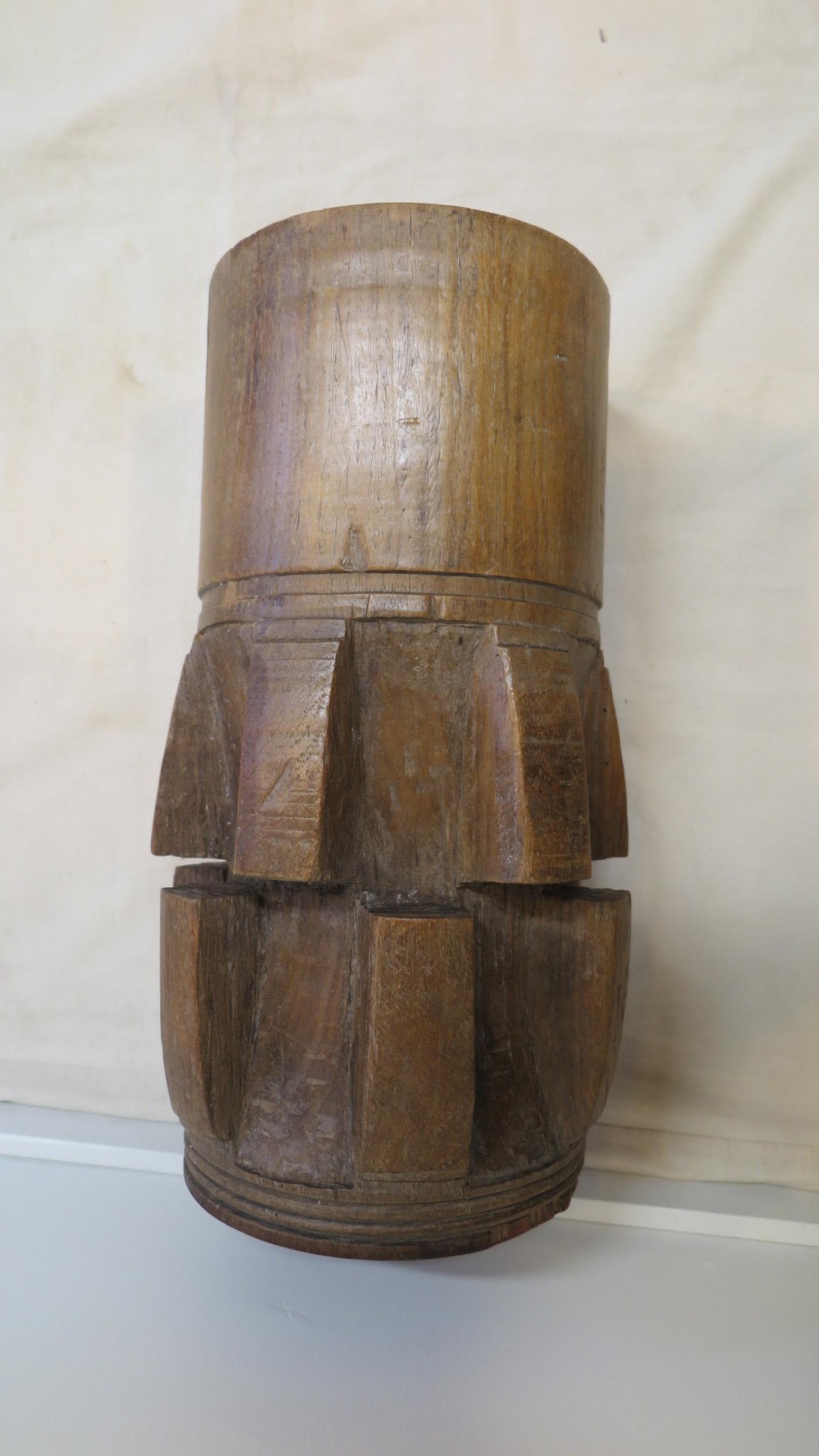 19th Century Sugar Cane Press Cog Side Table