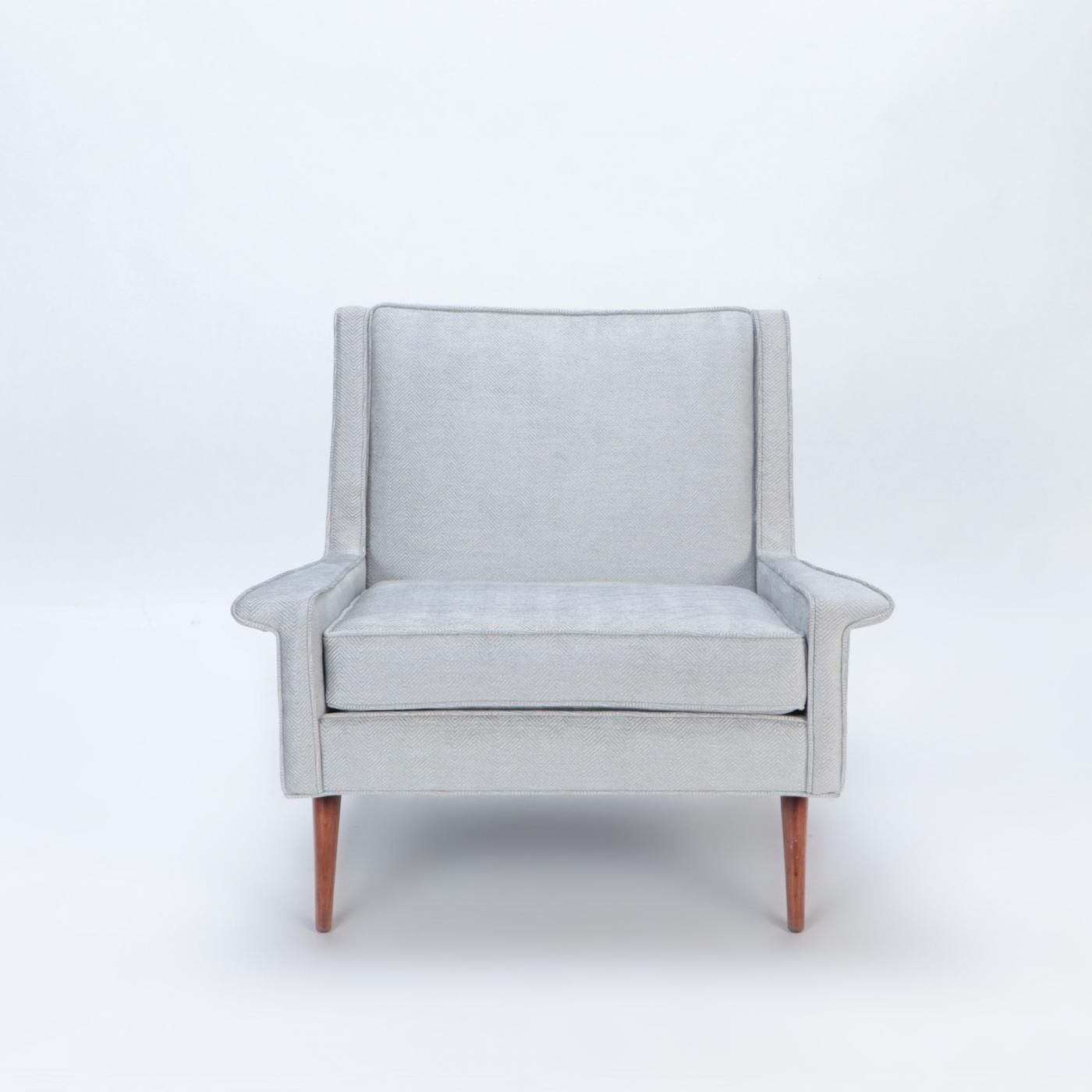 A Mid Century Modern newly upholstered lounge chair, circa 1950