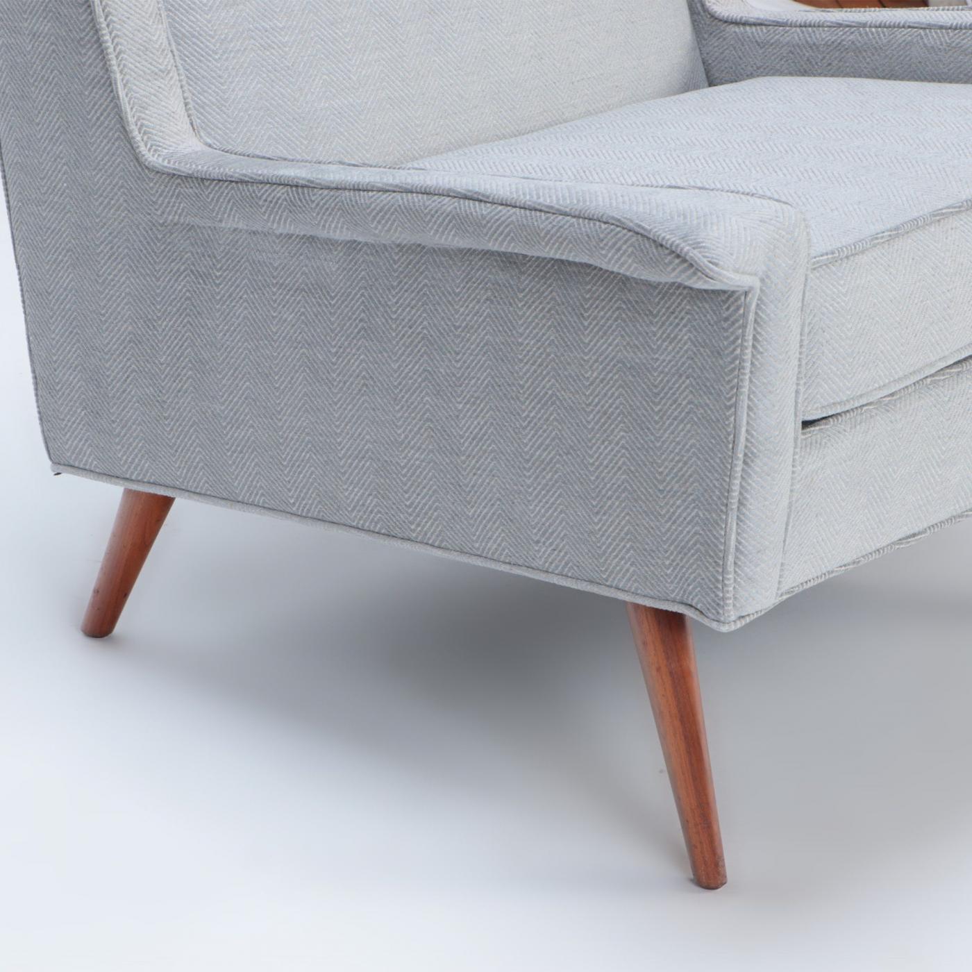 A Mid Century Modern newly upholstered lounge chair, circa 1950
