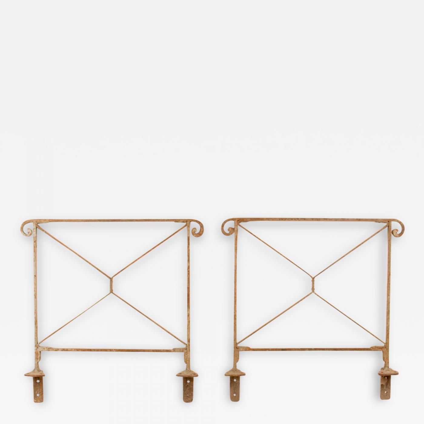 A set of three antique wrought iron railings, French 19th Century.