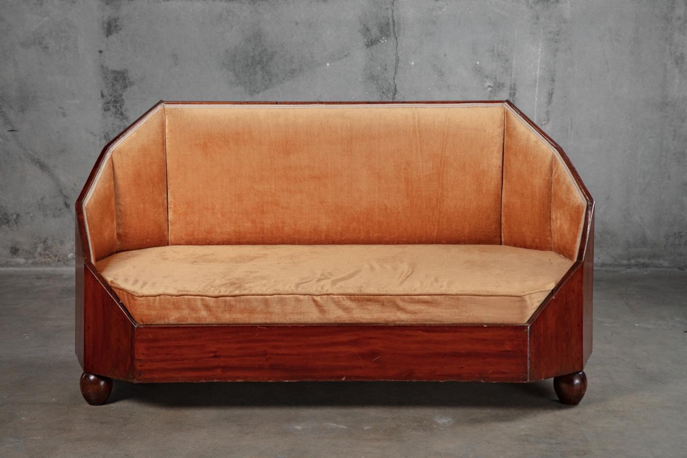 AUSTRIAN CUBIST CHAIRS AND SETTEE