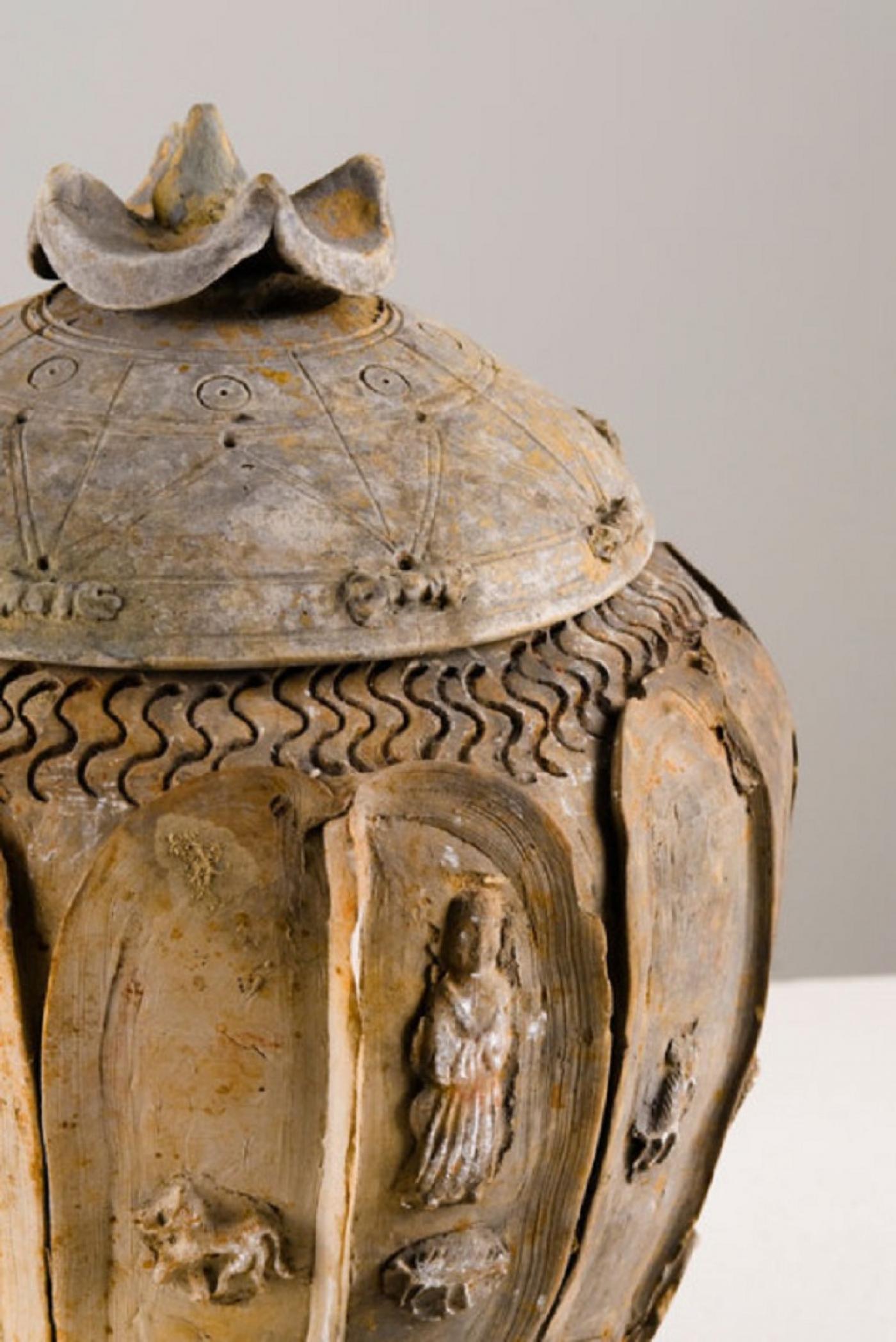 Unusual Buddhist Offering Jar