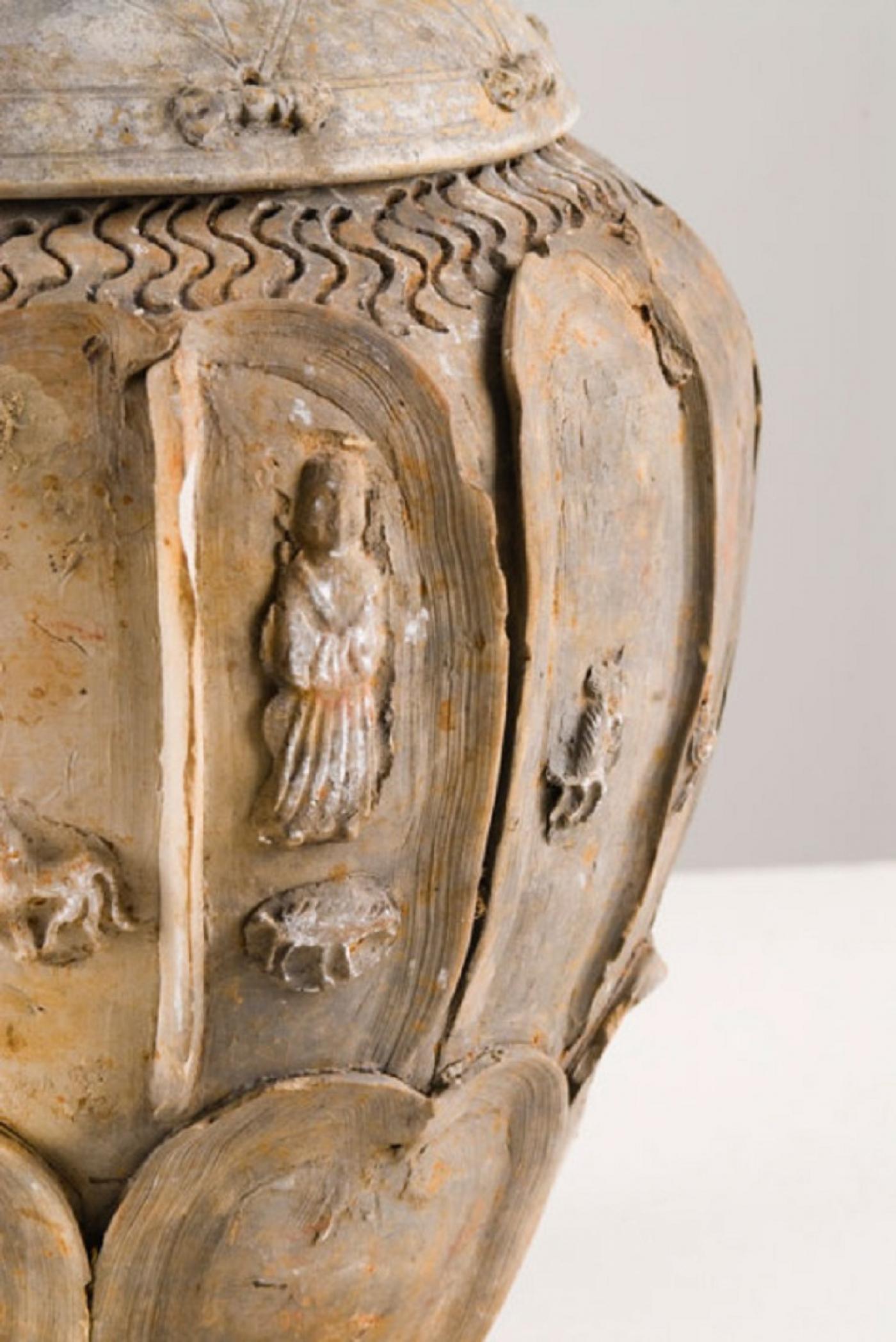 Unusual Buddhist Offering Jar