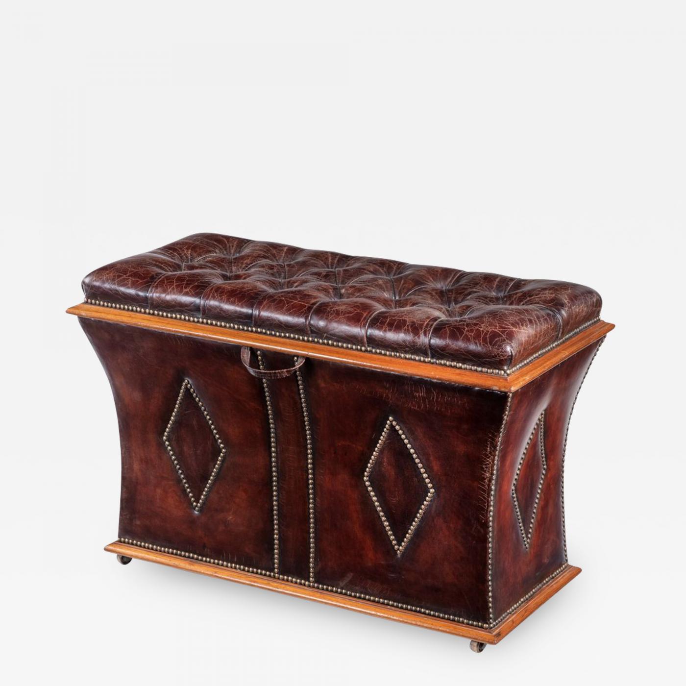 An unusual shaped William IV rosewood framed box ottoman