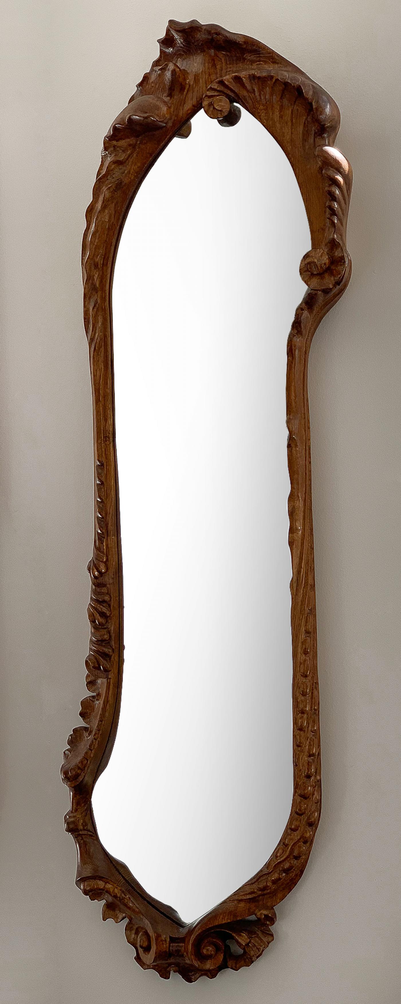 Antoni Gaudi - Antoni Gaudí Calvet Carved Oak Wall Mirror