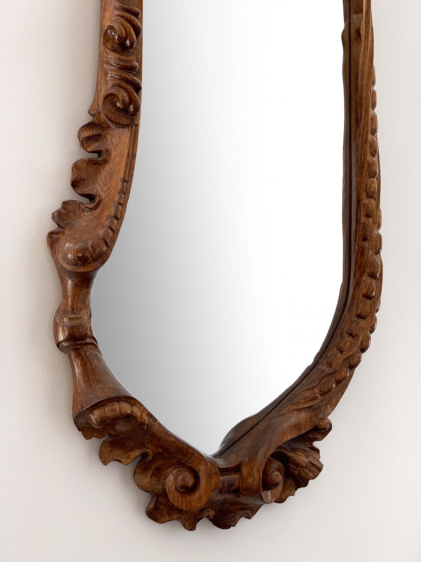 Antoni Gaudi - Antoni Gaudí Calvet Carved Oak Wall Mirror