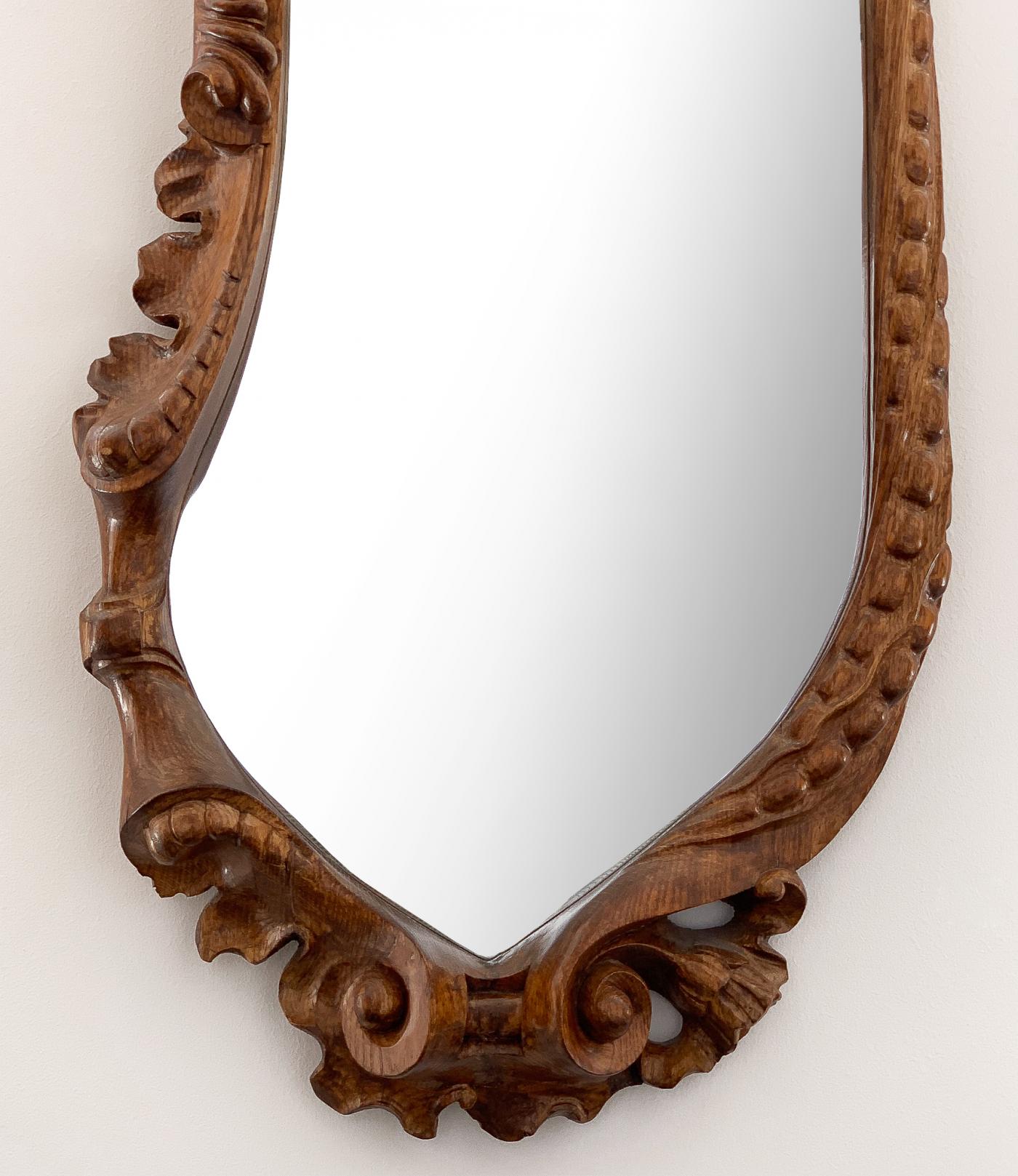 Antoni Gaudi - Antoni Gaudí Calvet Carved Oak Wall Mirror
