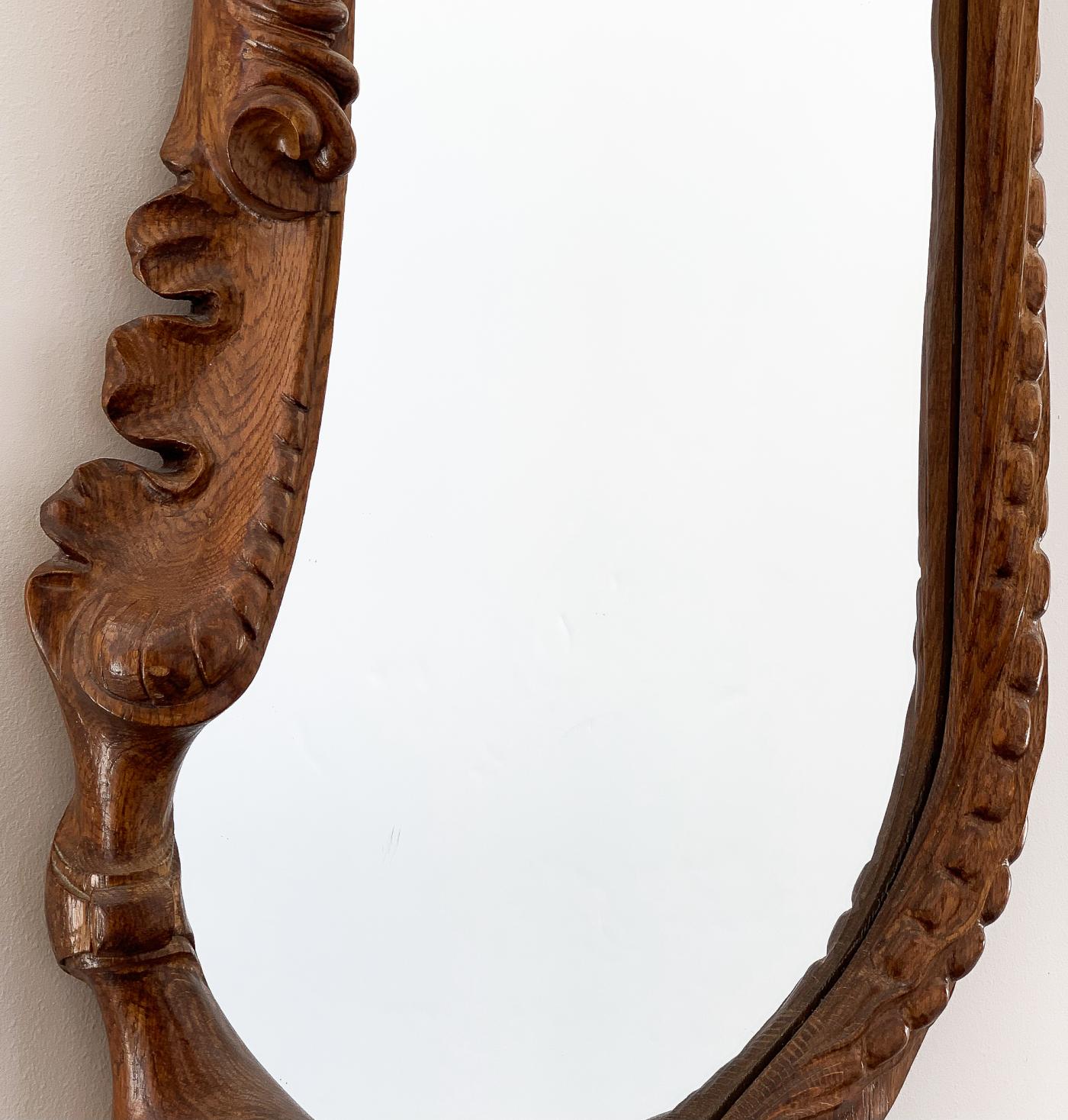 Antoni Gaudi - Antoni Gaudí Calvet Carved Oak Wall Mirror