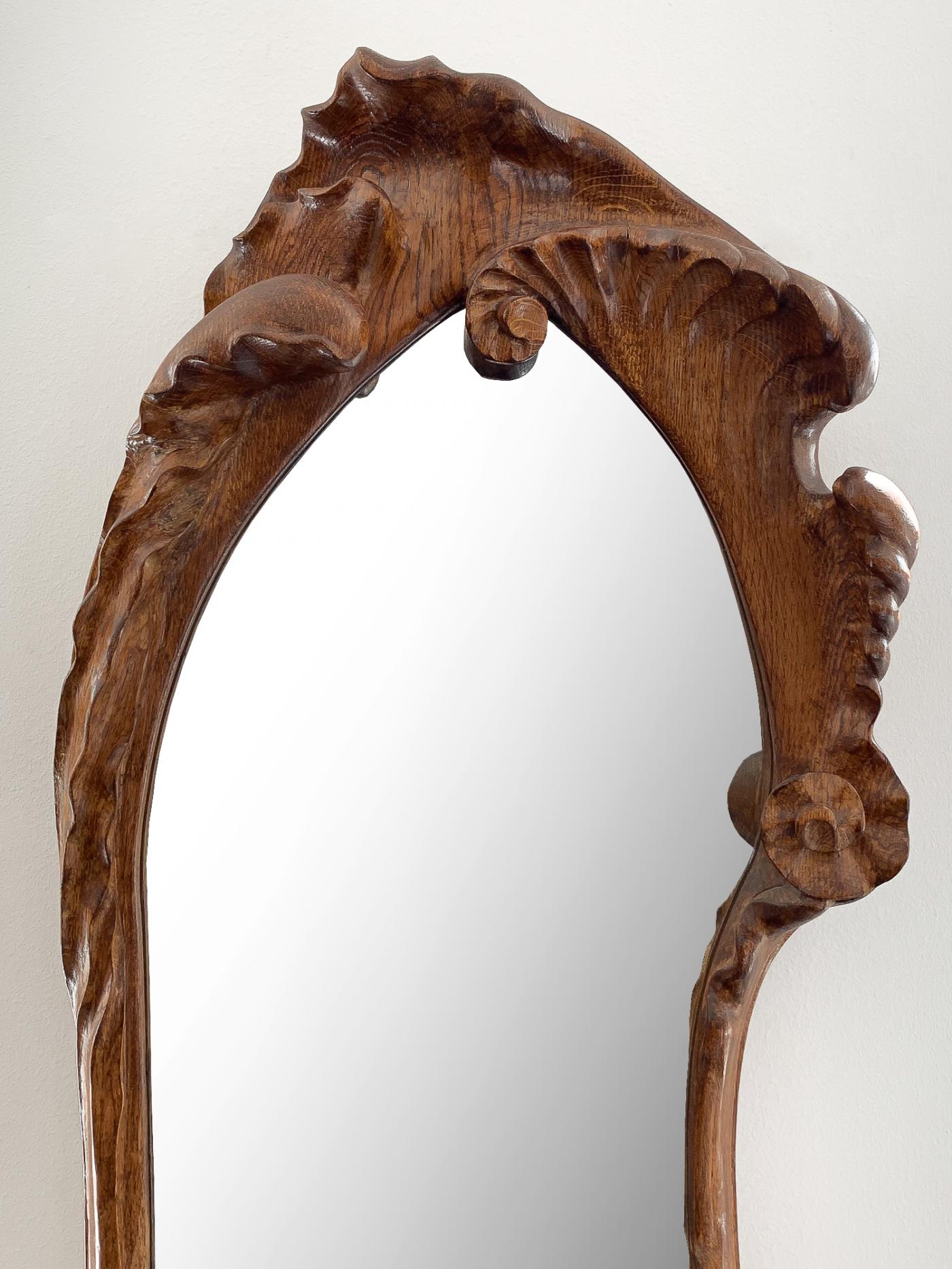 Antoni Gaudi - Antoni Gaudí Calvet Carved Oak Wall Mirror