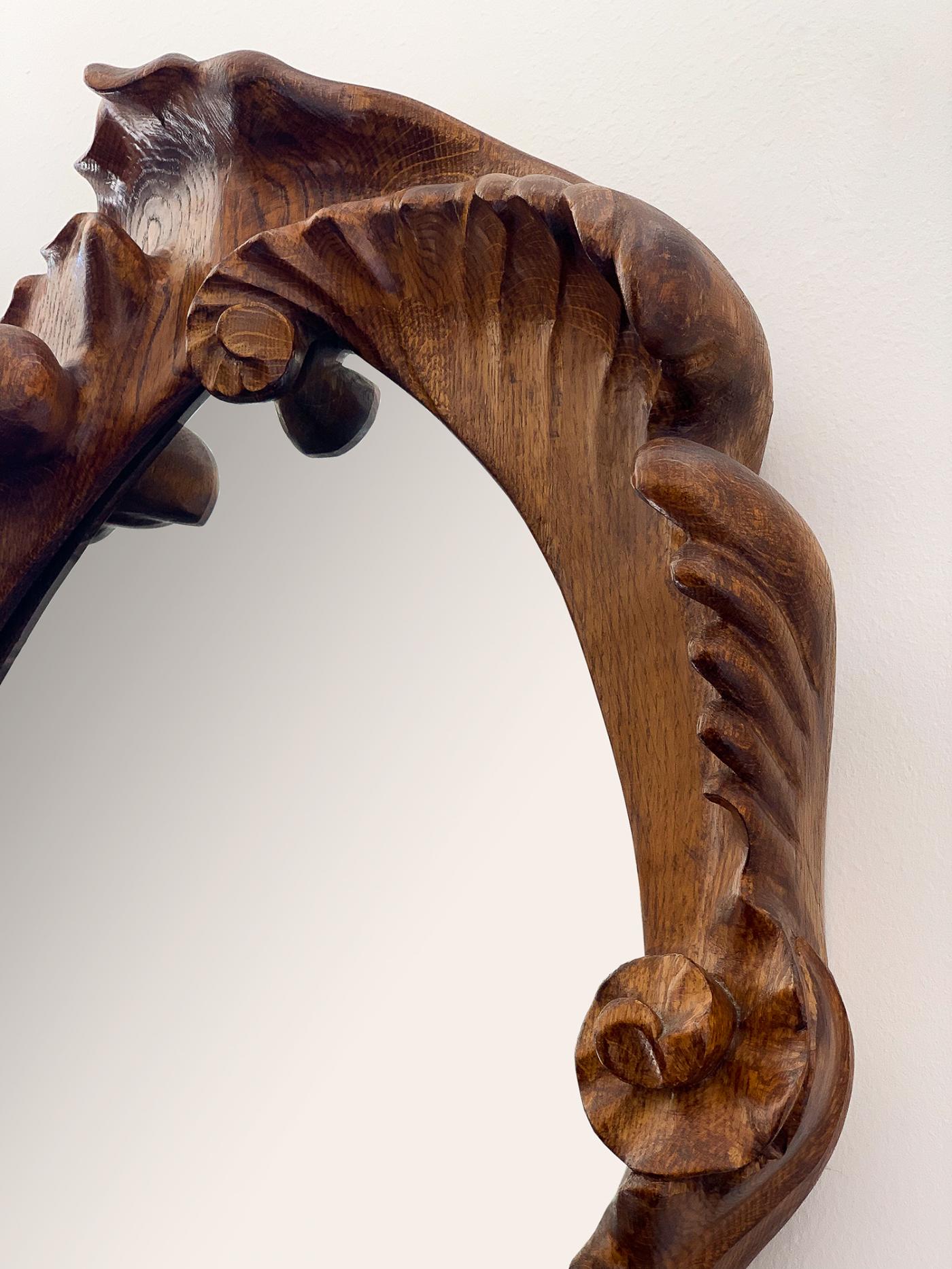 Antoni Gaudi - Antoni Gaudí Calvet Carved Oak Wall Mirror