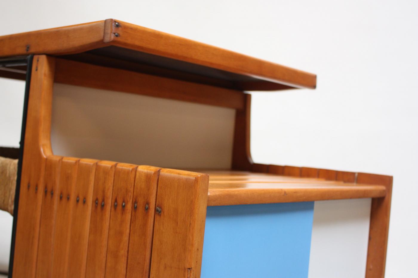 Arthur Umanoff - Arthur Umanoff Maple and Wrought Iron Bar Cart