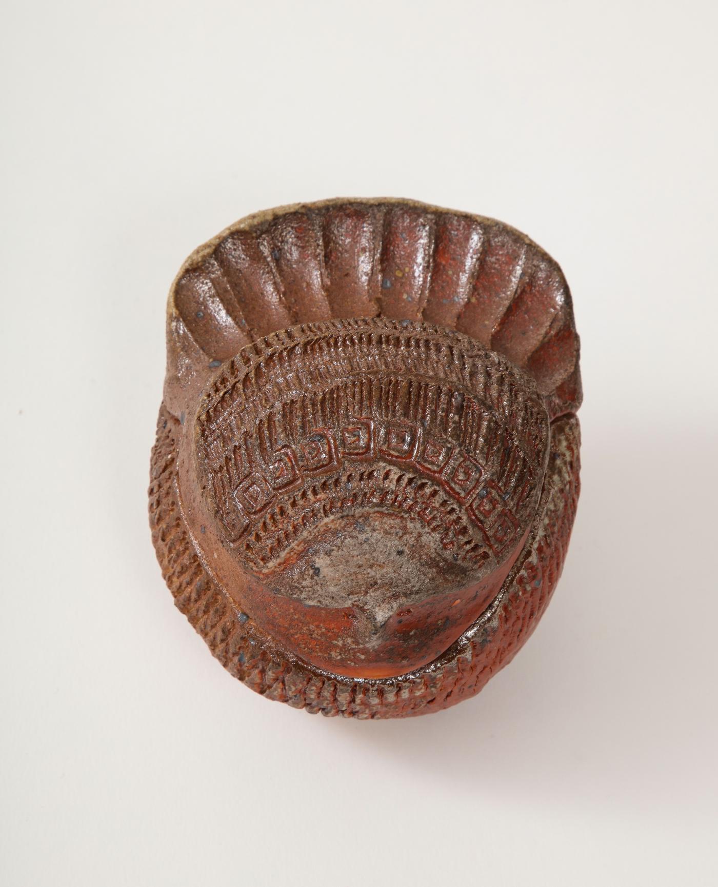 Barbara Delfosse - Barbara Delfosse French Incised Ceramic Bird Box, c ...