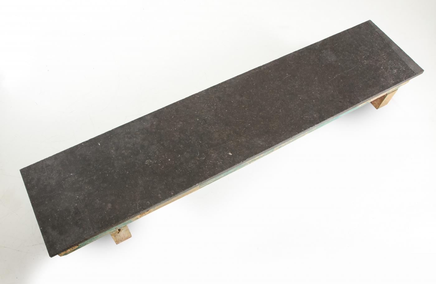 Belgian Bluestone Coffee Table / Console with Oak Base, France, c. 1900