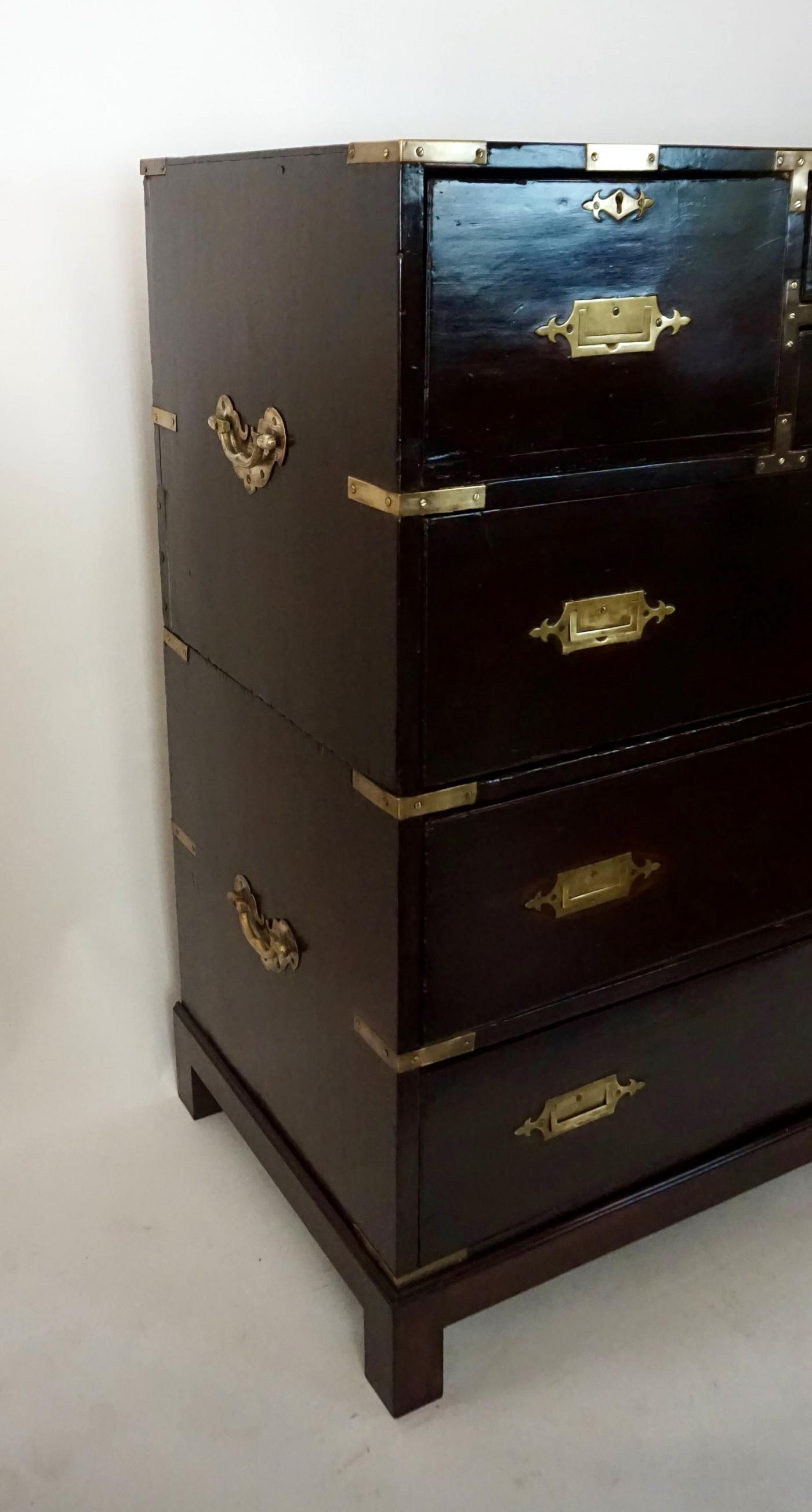 British Colonial Campaign Chest of Drawers