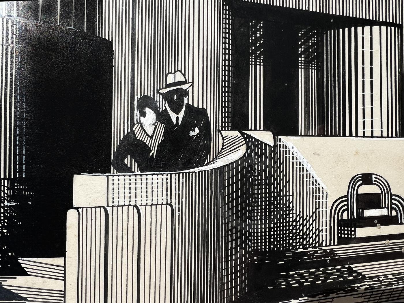 Charles Perry Weimer - Art Deco Couple In Front of Black and White Art ...