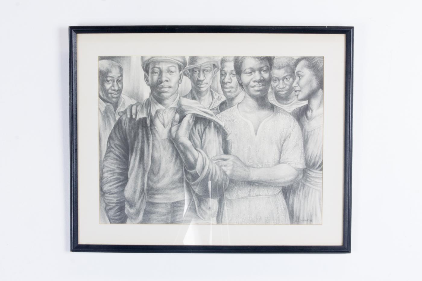 Charles Wilbert White - Charles White Lithograph 'Let's Walk Together'