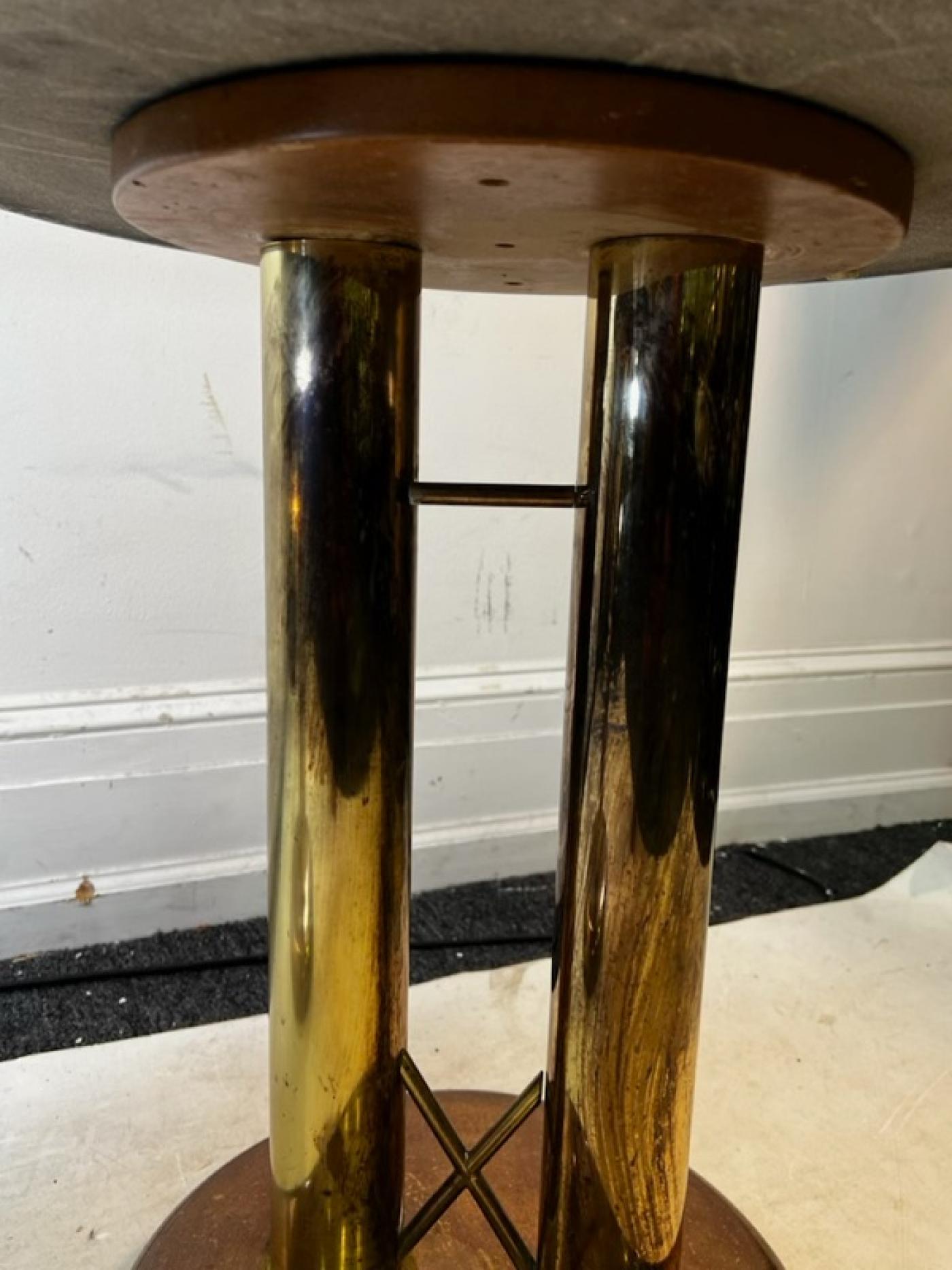 Dakota Jackson - POST MODERN BRASS AND BLACK MARBLE TABLES