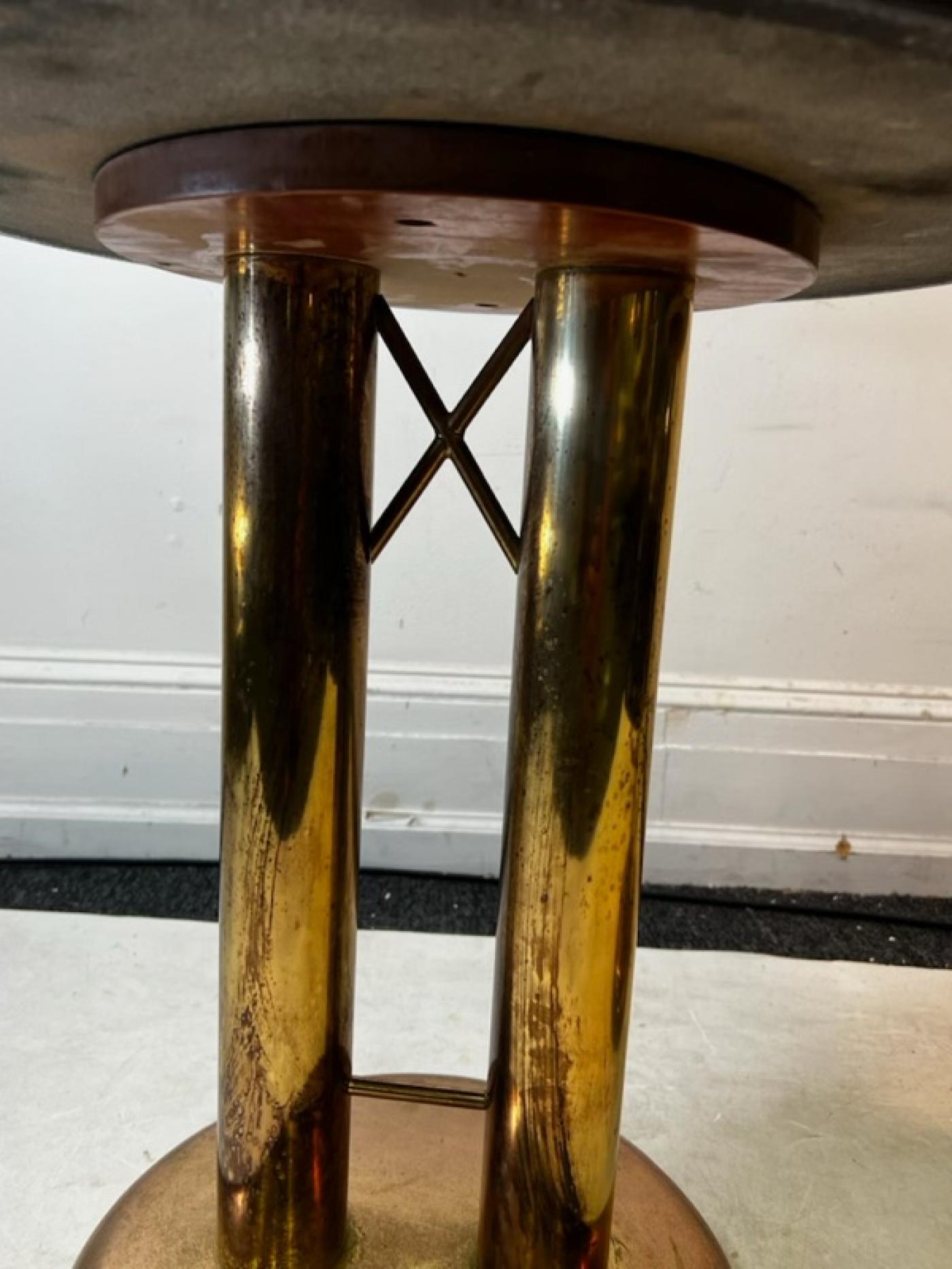 Dakota Jackson - POST MODERN BRASS AND BLACK MARBLE TABLES