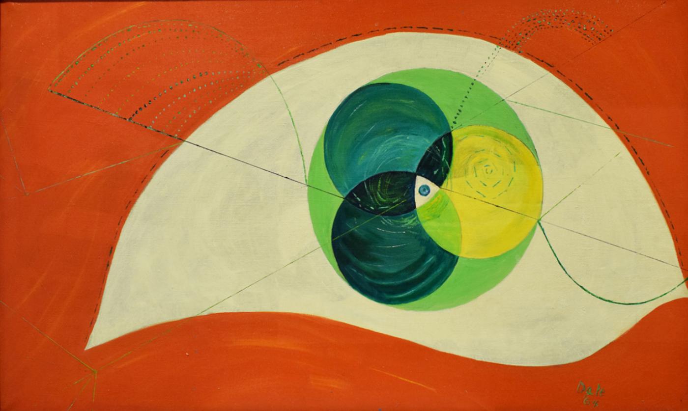 Edgar O. Dale - Edgar O. Dale Graphic Painting on Canvas 1964 (signed)