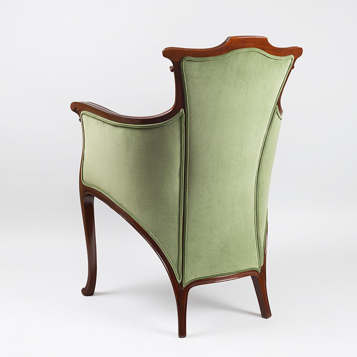 Edouard Colonna - French Art Nouveau Wooden Armchair by Edouard Colonna
